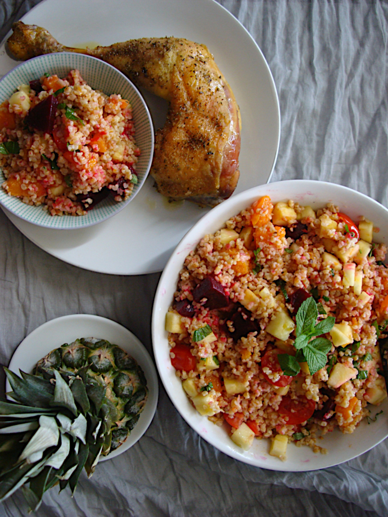 Κοτόπουλο ψητό με πλιγούρι σαλάτα - Miss Tasty